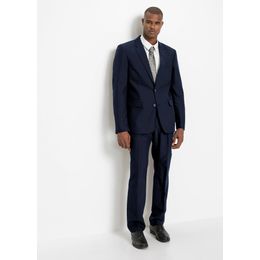 Anzug bonprix, Herren, Gr. 58, N-Gr, dunkelblau, wei&szlig;, puderblau, Web, Obermaterial: 100% Polyester. Obermaterial 2: 100% Baumwolle. Futter: 100% Polyester, gepflegt, unifarben, festlich, bequem, Anz&uuml;ge, festlicher Stil, bequeme Passform, aus Polyester und Baumwolle