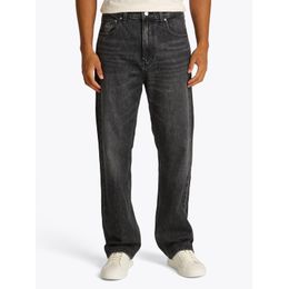 Regular-fit-Jeans Tommy Jeans "Otis Regular Straight", Herren, Gr. 30, L&auml;nge 34, schwarz (schwarz denim), Denim/Jeans, Obermaterial: 99% Baumwolle, 1% Elasthan, regular fit lang, Jeans Regular-fit-Jeans, Gerade geschnittene Jeans, regul&auml;rer Leibh&ouml;he
