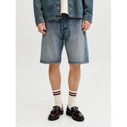 Jack & Jones Relaxshorts JACK & JONES "JJIALEX JJORIGINAL SHORTS SBD 300 SN", Herren, Gr. L, N-Gr, blau denim pack:tinted, Web, Obermaterial: 100% Baumwolle, unifarben, relaxed fit knielang, Hosen, Baumwolle, relaxed fit