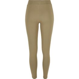 Urban Classics Damen Leggings "Urban Classics Damen Ladies Laces Inset Leggings", beige, Gr. XS, unifarben, 94% Baumwolle, 6% Elasthan, Hosen