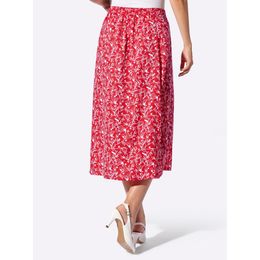 Classic Basics Damen Sommerrockrot, ecru, bedruckt, Gr. 50, gemustert, gepunktet, 100% Polyester, R&ouml;cke