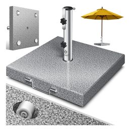 Kesser&reg; Granit Sonnenschirmst&auml;nder mit Edelstahlrohr, Hochwertiger Schirmst&auml;nder Sockel 30KG - f&uuml;r Schirmst&ouml;cke bis 16-48 mm, Inkl. Transport Griff Garten Balkonschirmst&auml;nder