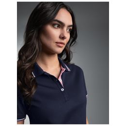 TRIGEMA Damen Poloshirt "TRIGEMA Polo Shirt in Kontrastfarbigen Akzenten"navy, Basic, Gr. S, Piqu&eacute;, 100% Baumwolle, Shirts