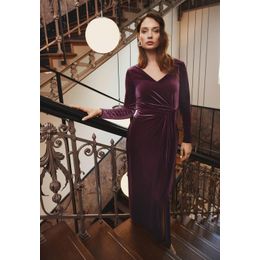 Vera Mont Damen Abendkleid "Damen langarm", rot, Gr. 42, Samt, Obermaterial: 90% Polyester, 10% Elasthan. Futter: 100% Polyester, Kleider