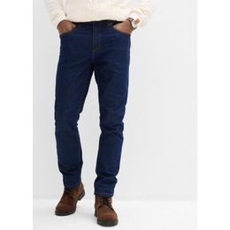 Gerade Jeans bonprix, Herren, Gr. 50, N-Gr, dunkelblau denim (l&auml;nge: regul&auml;r), Denim/Jeans, Obermaterial: 99% Baumwolle, 1% Elasthan, Abriebeffekte, unifarben, klassisch lang, Jeans Gerade Jeans, 5-Pocket Form, straight leg