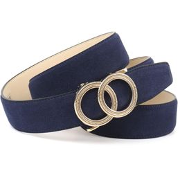 Anthoni Crown Damen Lederg&uuml;rtel, blau, Gr. 105, Rindsleder, G&uuml;rtel