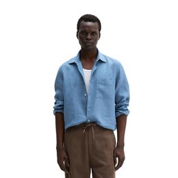 Marc O'Polo MARC O'POLO Herren Leinenhemd, blau, Gr. S, Web, Obermaterial: 100% Leinen, Hemden, im klassisch cleanen Look