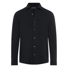 Marc O'Polo MARC O'POLO Herren Langarmhemd, schwarz, Gr. XXL, Piqu&eacute;, Obermaterial: 100% Baumwolle, Hemden, Shaped Fit, mit feiner Piqu&eacute;-Struktur