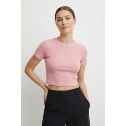 Kurzarmshirt Only "ONLBETTY S/S O-NECK SHORT TOP CC JRS", Damen, Gr. L, rosy touch, Jersey, Obermaterial: 95% Baumwolle, 5% Elasthan, unifarben, regular fit bauchfrei, Rundhals, Shirts Kurzarmshirt, softe Jerseyqualit&auml;t
