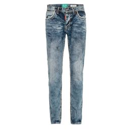 Cipo & Baxx CIPO & BAXX Herren Straight-Jeans "Jeans", blau, Basic, Gr. 30, unifarben, 100% Baumwolle, Jeans, In Straight Fit, CD-148
