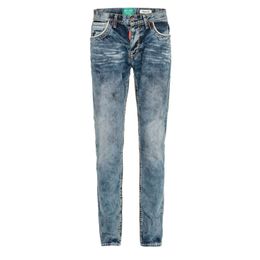 Cipo & Baxx CIPO & BAXX Herren Straight-Jeans "Jeans", blau, Basic, Gr. 29, unifarben, 100% Baumwolle, Jeans, In Straight Fit, CD-148