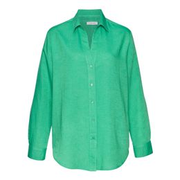 Lascana Damen Hemdbluse, gr&uuml;n, Gr. 44, unifarben, Web, Obermaterial: 58% Viskose, 28% Baumwolle, 14% Leinen, Blusen, aus Leinenmix, Damenbluse mit