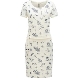 Ragwear Damen Sommerkleid "Baomi Summer YOUMODO", beige, Gr. S, Material: 100% Baumwolle, Kleider, Damen Minikleid in sommerlichem Print