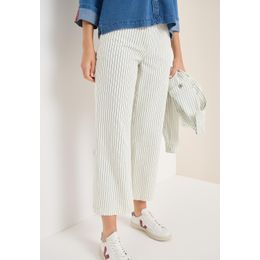 Cecil Damen Loose-fit-Jeans, wei&szlig;, Gr. 38, gestreift, Jeans, 98% Baumwolle, 2% Elasthan, Jeans, High Waist