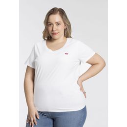 LEVI'S&reg; PLUS LEVI'S PLUS Damen V-Shirt "V NECK TEE", wei&szlig;, Gr. XXXL, Jersey, Obermaterial: 100% Baumwolle, Shirts, Figurumspielende Passform