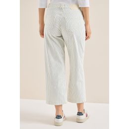 Cecil Damen Loose-fit-Jeans, wei&szlig;, Gr. 31, gestreift, Jeans, 98% Baumwolle, 2% Elasthan, Jeans, High Waist