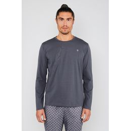 JOOP! JOOP Herren Pyjamaoberteil, Gr. XXLgrau, Single Jersey, Obermaterial: 95% Baumwolle, 5% Elasthan, Shirts, Rundhalsausschnitt, Langarm, Bauwoll-Mix,