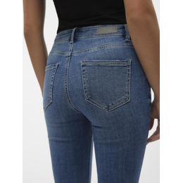 V&eacute;ro Moda VERO MODA Damen Bootcut-Jeans "VMFLASH MR FLARED JEANS LI347 GA NOOS", blau, Gr. S, unifarben, Denim/Jeans, Obermaterial: 89% Baumwolle, 9%