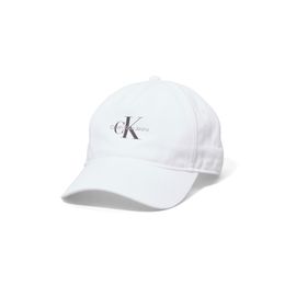 Baseball Cap Calvin Klein Jeans "MONOLOGO PRINTED BASEBALL CAP", Damen, hellwei&szlig;, Web, Baumwolle, unifarben, Caps Baseball Cap, Mit festem Schirm