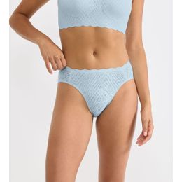 Sloggi Damen Slip "ZERO Feel Bliss", Gr. S, blau, Spitze, Obermaterial: 76% Polyamid, 24% Elasthan, Unterhosen, unsichtbar, mit Spitzenoptik, mit