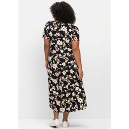 Damen Jerseykleid "Jerseykleid", schwarz, Gr. 44, sheego by Joe Browns, Paisley, bedruckt, gemustert, mehrfarbig, Jersey, 95% Viskose, 5% Elasthan,