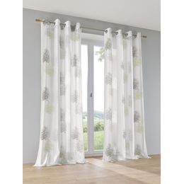 Vorhang Kutti, B:135cm H:225cm, gr&uuml;n, Ausbrenner, Polyester, Viskose, Wohnzimmer, Gardinen, "Belinda", Gardine, halbtransparent, Ausbrenner,
