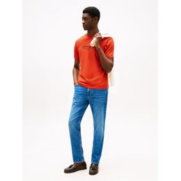 Tommy Hilfiger Herren T-Shirt "BRAND LOVE HILFIGER TEE", orange, Gr. XL, Single Jersey, Obermaterial: 100% Baumwolle, Shirts