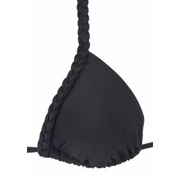 Buffalo Damen Triangel-Bikini, schwarz, Gr. 38, Flechtoptik, Polyamid, Bikini-Sets, mit geflochtenen Details