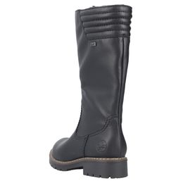 Rieker Damen Winterstiefel, Gr. 40, schwarz, Lederimitat, Schuhe, Winterboots, Blockabsatz, wasserabweisende RiekerTEX-Membran