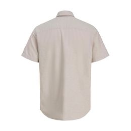 Jack & Jones PlusSize Herren Kurzarmhemd "JJEBREEZE LINEN BLEND SHIRT S/S SN PLS"string, Gr. 5XL, JACK & JONES PLUSSIZE, unifarben, Web, Obermaterial: 70% Baumwolle, 30%