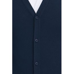 Blend Herren Strickjacke "Strickjacke BHFinex", blau, Gr. XXXL, Obermaterial: 70% Baumwolle CO recyc.. 30% Polyester Pol. recyc.., Strickjacken