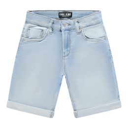 Shorts Cars Jeans "Kids CALIFORNIA Short", Jungen, Gr. 12 (152), N-Gr, blau (bleached used), Web, Obermaterial: 79% Baumwolle, 19% Polyester, 2% Elasthan, Abriebeffekte, regular fit, Hosen Shorts