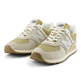 Sneaker New Balance "574", Herren, Gr. 45,5, schwarzer grau matter, Leder, Synthetik, Textil, Schuhe Sneaker