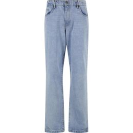 Urban Classics Herren Bequeme Jeans "Urban Classics Herren Heavy Ounce Straight Fit Jeans", blau, Gr. 32, unifarben, 100% Baumwolle, Jeans