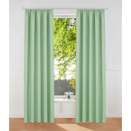 Vorhang OTTO HOME, B:140cm H:175cm, gr&uuml;n, Polyester, Recyceltes Material, Wohnzimmer, Gardinen, "Parry", 2-er Set, blickdicht, monochrom, basic,
