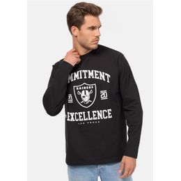 Recovered Herren Sweatshirt "NFL Raiders", schwarz, Gr. S, bedruckt, 100% Baumwolle, Sweatshirts, im lockeren Schnitt