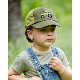 MaxiMo Jungen Baseball Capgr&uuml;n, Gr. 47, Canvas, Baumwolle, Caps, Traktor-Motiv, Gr&ouml;&szlig;enverstellbar, Baumwolle