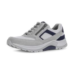 Keilsneaker ROLLINGSOFT, Herren, Gr. 9,5 (44), grau kombiniert, Mesh, Veloursleder, Schuhe Keilsneaker, Schn&uuml;rschuh, Halbschuh, Freizeitschuh, Au&szlig;enrei&szlig;verschluss, G-Weite