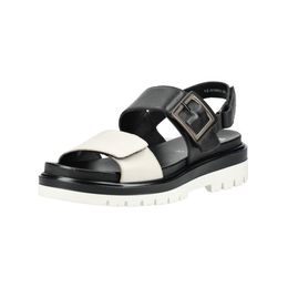 Ara Damen Riemchensandale "Ara Sandalen Leder", Gr. 38, schwarz-wei&szlig;, Leder, Schuhe
