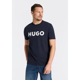 T-Shirt Hugo "Dulivio", Damen, Gr. S, dunkelblau405, Single Jersey, Obermaterial: 100% Baumwolle, unifarben, regular fit normal, Rundhals, abgesteppte Kante, Shirts T-Shirt, Rundhalsausschnitt, Regular Fit, Must have Basic
