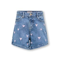 Only Mini Shorts 'KMGJUICY' M&auml;dchen Gr&ouml;&szlig;e 98 blue denim / rosa