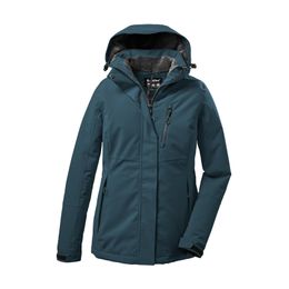 Outdoorjacke Killtec "KOW 170 KG WMN JCKT", Damen, Gr. 21, blau (hellpetrol), Obermaterial: 100% Polyester;Futter: 100% Polyester;F&uuml;llung: 100% Polyester, Jacken Outdoorjacke, Damen Funktionsjacke: wasserdicht, atmungsaktiv, abnehmbare Kapuze