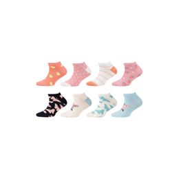 Camano M&auml;dchen Sneakersocken "Sneakersocken motiv 8er Pack", Gr. 31pink icing, 75% Baumwolle, 24% Polyamid, 1% Elasthan, gemustert, Socken