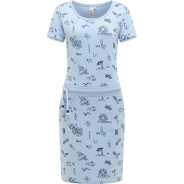 Ragwear Damen Sommerkleid "Baomi Summer YOUMODO", blau, Gr. XXL, Material: 100% Baumwolle, Kleider, Damen Minikleid in sommerlichem Print