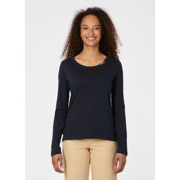 Ragwear Damen Langarmshirt "FLLORAH LONG GOTS"navy, Gr. M, unifarben, Jersey, Obermaterial: 100% Baumwolle, Shirts, Bestseller aus Single Jersey mit