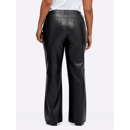 sheego Damen Bootcuthose, schwarz, Gr. 48, unifarben, 100% Polyester, Hosen