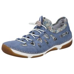 Rieker Damen Slip-On Sneaker, Gr. 37, blau, Lederimitat, Textil, unifarben mit Farbeinsatz, Schuhe, Barfu&szlig;schuh, Halbschuh, Slipper mit