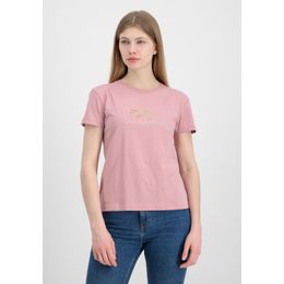 T-Shirt Alpha Industries "Crystal T-Shirt W", Damen, Gr. S, rosa (silber pink), Obermaterial: 100% Baumwolle, Shirts T-Shirt