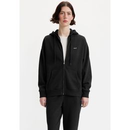 Levi's Kapuzensweatjacke LEVI'S "EVERYDAY ZIP HOODIE", Damen, Gr. L (40), anthrazit night fleece, Sweatware, Obermaterial: 58% Baumwolle, 42% Polyester, unifarben, regular fit normal, ohne Ausschnitt, elastischer Bund, Sweatjacken, mit Logo Stickerei