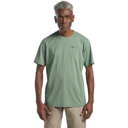 T-Shirt Jack Wolfskin "DELGAMI S/S M", Herren, Gr. S (48), gr&uuml;n (eucalyptus), Obermaterial: 100% POLYESTER, Shirts T-Shirt